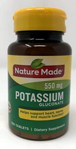 nature made potassium gluconate 550mg, 100 count pack of 2