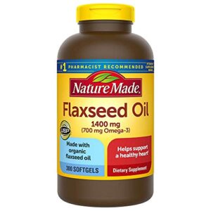 nature made organic flaxseed oil 1400 mg omega-3 700 mg 300 softgels