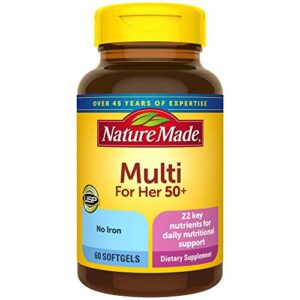 nature made women’s multivitamin 50+ softgels, 60 count for daily nutritional support (pack of 3)