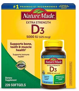 nature made vitamin d-3 5000iu 220 count softgels