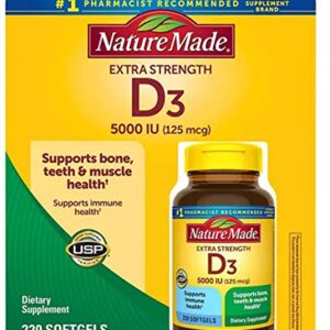 Nature Made Vitamin D-3 5000IU 220 Count Softgels