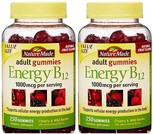 Nature Made Energy B12 Adult Gummies 1000 mcg per Serving 150 Ct (Pack of 2)