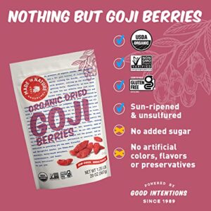 Made in Nature | Organic Sun Dried Goji Berries | Non-GMO, Unsulfured Vegan Snack | 20oz Bag (Pack of 1)