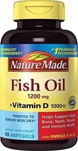 nature made fish oil 1,200 mg + vit d 1,000 iu softgels, 90 ct