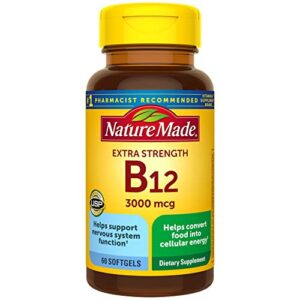 extra strength vitamin b12 3000 mcg softgels, 60 count