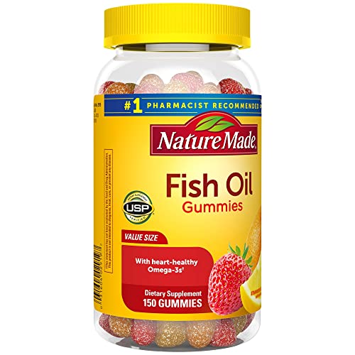 Nature Made Fish Oil Gummies, Omega 3 Fish Oil Supplements, Healthy Heart Support, 150 Gummies, 75 Day Supply