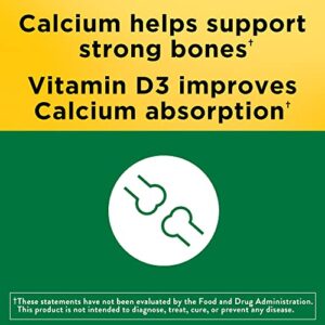 Nature Made Calcium 600 mg with Vitamin D3, Dietary Supplement for Bone Support, 60 Tablets