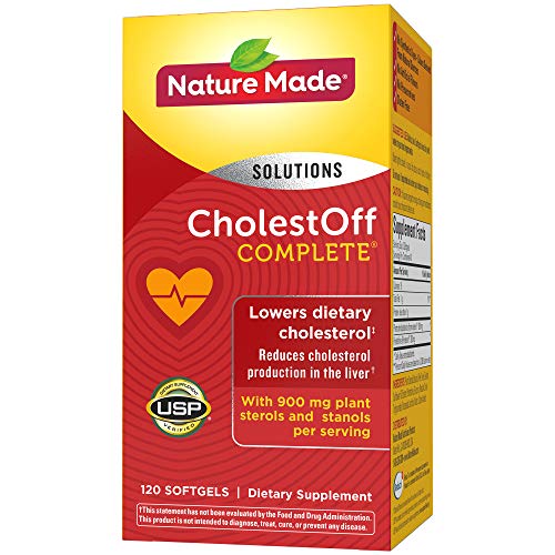 Nature Made CholestOff Complete, Dietary Supplement for Heart Health Support, 120 Softgels, 20 Day Supply