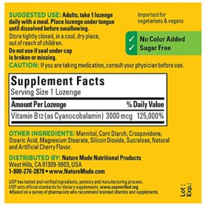 Nature Made Vitamin B12 Sublingual, Easy to Take Vitamin B12 3000 mcg for Energy Metabolism Support, 40 Sugar Free Micro-Lozenges, 40 Day Supply