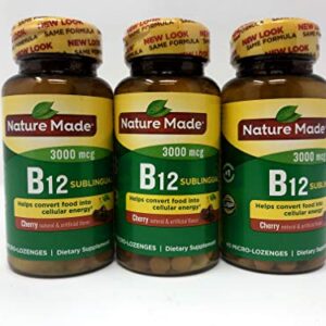 Nature Made Vitamin B-12 3000 MCG Sublingual, 40 Count (Pack of 3)