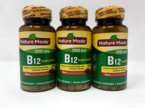 Nature Made Vitamin B-12 3000 MCG Sublingual, 40 Count (Pack of 3)