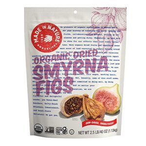 made in nature organic dried fruit, turkish smyrna figs, 40oz bag – non-gmo, unsulfured gluten free