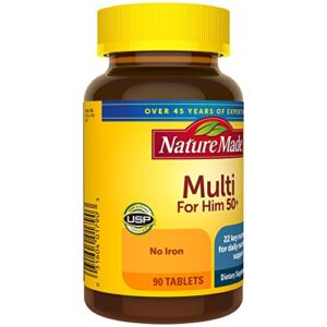 Nature Made Men's Multivitamin 50+ Tablets, 90 Count for Daily Nutritional Support