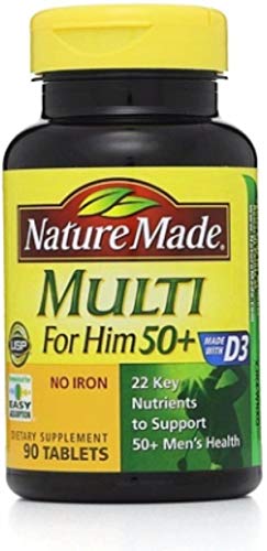 Nature Made Multi for Him 50+ Dietary Supplement Tablets 90 ea (Pack of 4)