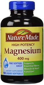 nature made high potency magnesium 400 mg – 150 liquid softgels,(pack of 2)