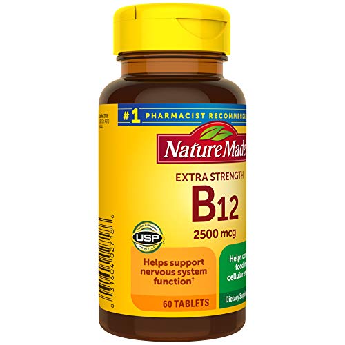 Nature Made Extra Strength Vitamin B12 2500 mcg Tablets, 60 Count for Metabolic Health