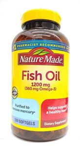 nature made fish oil 1200 mg (360 mg omega-3) 200 liquid softgels