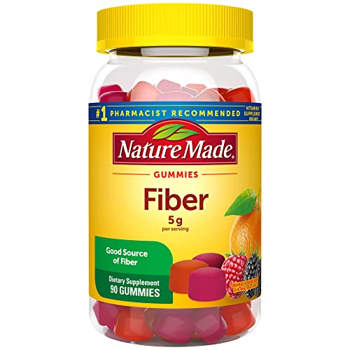 Nature Made Fiber Gummies 5 g per Serving, Fiber Supplement for Digestive Health Support, 90 Gummies, 30 Day Supply