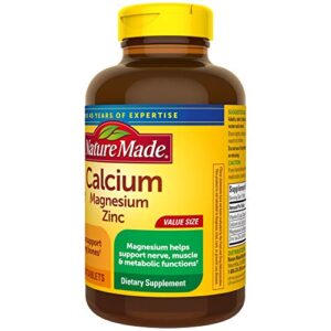 Nature Made Calcium, Magnesium Oxide, Zinc with Vitamin D3 helps support Bone Strength, Tablets, 300 Count