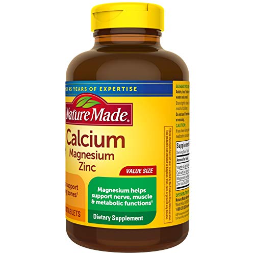 Nature Made Calcium, Magnesium Oxide, Zinc with Vitamin D3 helps support Bone Strength, Tablets, 300 Count