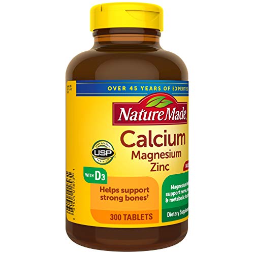 Nature Made Calcium, Magnesium Oxide, Zinc with Vitamin D3 helps support Bone Strength, Tablets, 300 Count