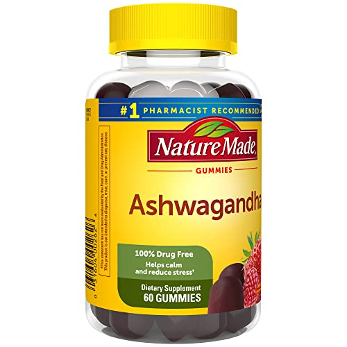 Nature Made KSM-66 Ashwagandha Gummies for Stress Support, 60 Gummies, 30 Day Supply