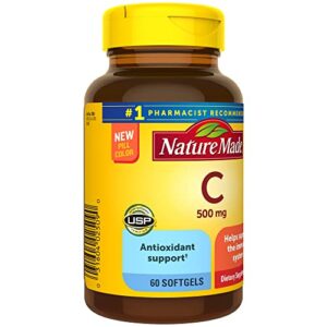 Nature Made Vitamin C 500 mg, Dietary Supplement for Immune Support, 60 Softgels, 60 Day Supply