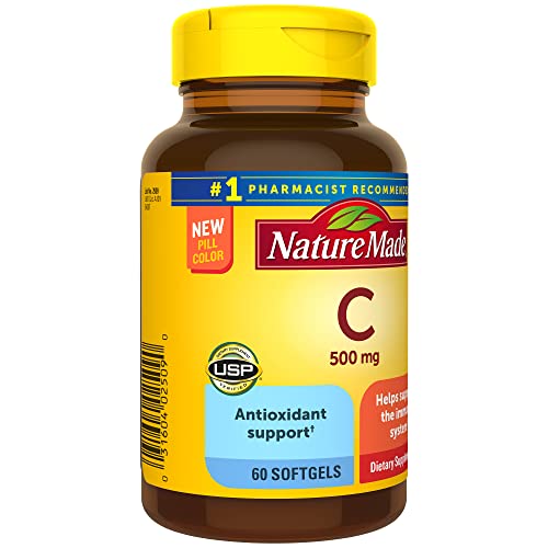 Nature Made Vitamin C 500 mg, Dietary Supplement for Immune Support, 60 Softgels, 60 Day Supply