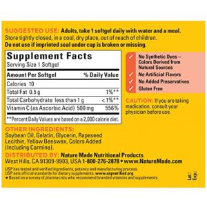 Nature Made Vitamin C 500 mg, Dietary Supplement for Immune Support, 60 Softgels, 60 Day Supply