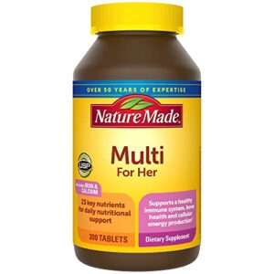 nature made multivitamin for her, dietary supplement for daily nutritional support, 300 tablets, 300 day supply