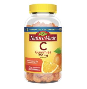 nature made adult gummies 200 ct vitamin c dietary supplement, orange