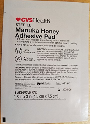 CVS Manuka Honey Adhesive Pads 1.8" x 3" 8 Count