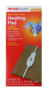 cvs health moist/dry heat, heating pad with 3 settings