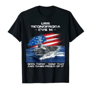 USS Ticonderoga CVS-14 Aircraft Carrier Veteran Day Xmas T-Shirt