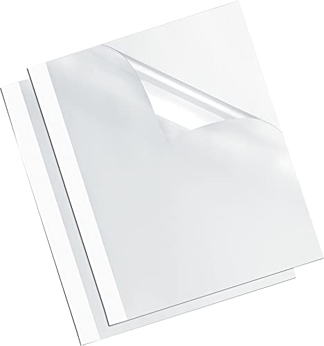 Fellowes 52220 Thermal Binding System Covers, 30-Sheet Cap, 11 X 8 1/2, Clear/White, 10/Pack