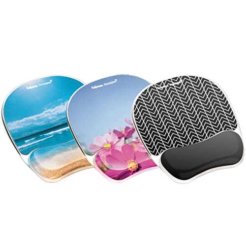 Fellowes Photo Gel Mouse Pad and Wrist Rest with Microban Protection, Sandy Beach (9179301), Blue, 9.25" x 7.88"