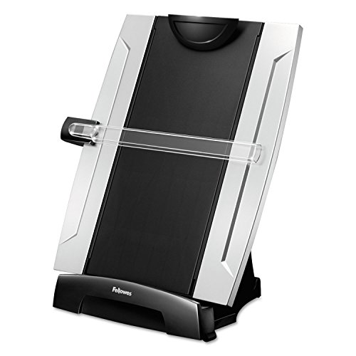 Fellowes 8033201 Office Suites Desktop Copyholder, Plastic, 150 Sheet Capacity, Black/Silver