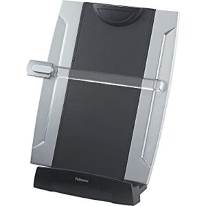 Fellowes 8033201 Office Suites Desktop Copyholder, Plastic, 150 Sheet Capacity, Black/Silver