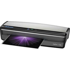 fellowes jupiter 2 125 laminator with 10 pouches, 12.5 inch (5734101), black & grey