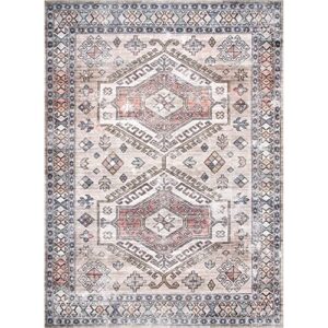 nuLOOM Mae Tribal Motif Machine Washable Area Rug, 5' x 8', Peach