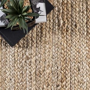 nuLOOM Rigo Hand Woven Farmhouse Jute Area Rug, 5' x 8', Natural