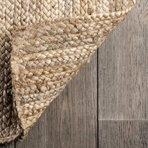 nuLOOM Rigo Hand Woven Farmhouse Jute Area Rug, 5' x 8', Natural