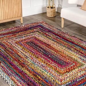 nuLOOM Tammara Bohemian Hand Braided Area Rug, 6' Round, Multi