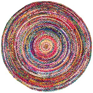 nuLOOM Tammara Bohemian Hand Braided Area Rug, 6' Round, Multi