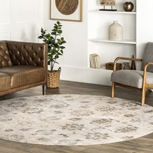 nuloom krystin distressed machine washable area rug, 6′, beige