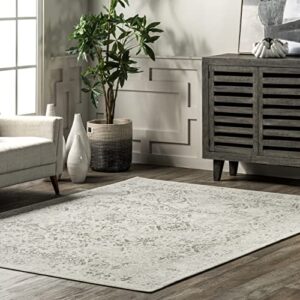 nuLOOM Odell Vintage Area Rug, 6' Square, Ivory