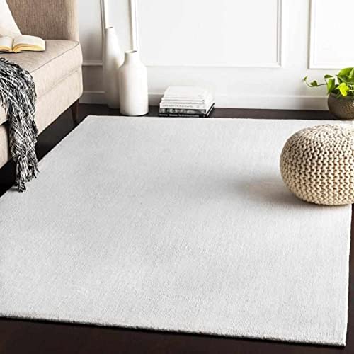 Mark&Day Area Rugs, 5x7 Farnham Solid and Border White Area Rug, White Carpet for Living Room, Bedroom or Kitchen (5' x 7'6")