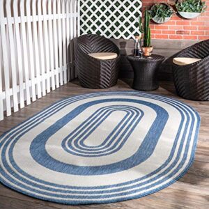 nuLOOM Robin Multi Stripe Indoor/Outdoor Area Rug, 5' 3" x 7' 6", Blue