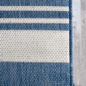 nuLOOM Robin Multi Stripe Indoor/Outdoor Area Rug, 5' 3" x 7' 6", Blue