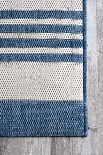 nuLOOM Robin Multi Stripe Indoor/Outdoor Area Rug, 5' 3" x 7' 6", Blue